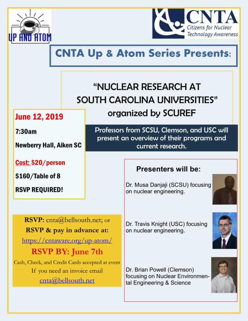 Up & Atom - "Nuclear Research at South Carolina Universities" - CNTA